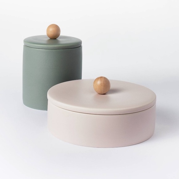 Threshold | Accents | Nwt Threshold Pink Lidded Stoneware Canister ...